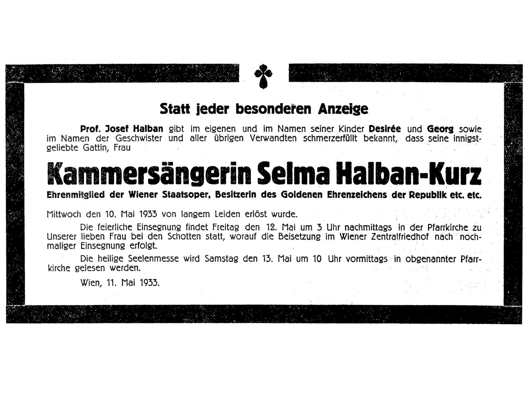 Wien - Selma von Halban-Kurz